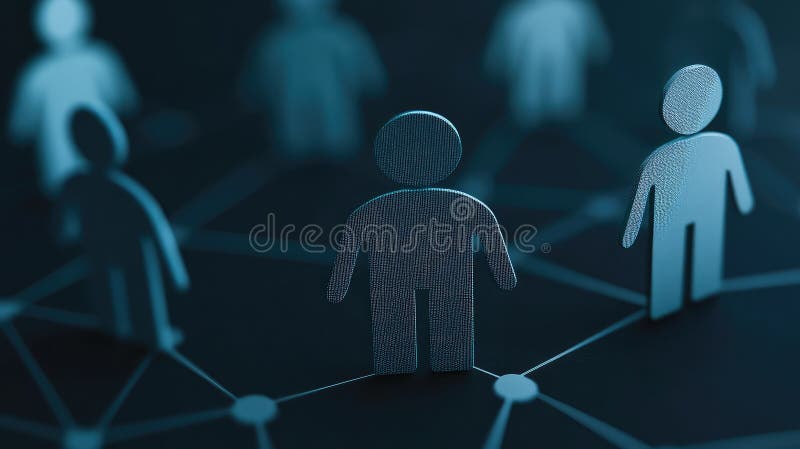 Digital Network of Abstract Human Figures Representing Connectivity and ...