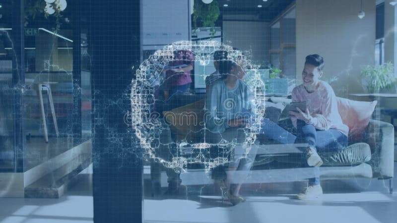 Digital Network Animation Over Diverse People Collaborating in Modern ...