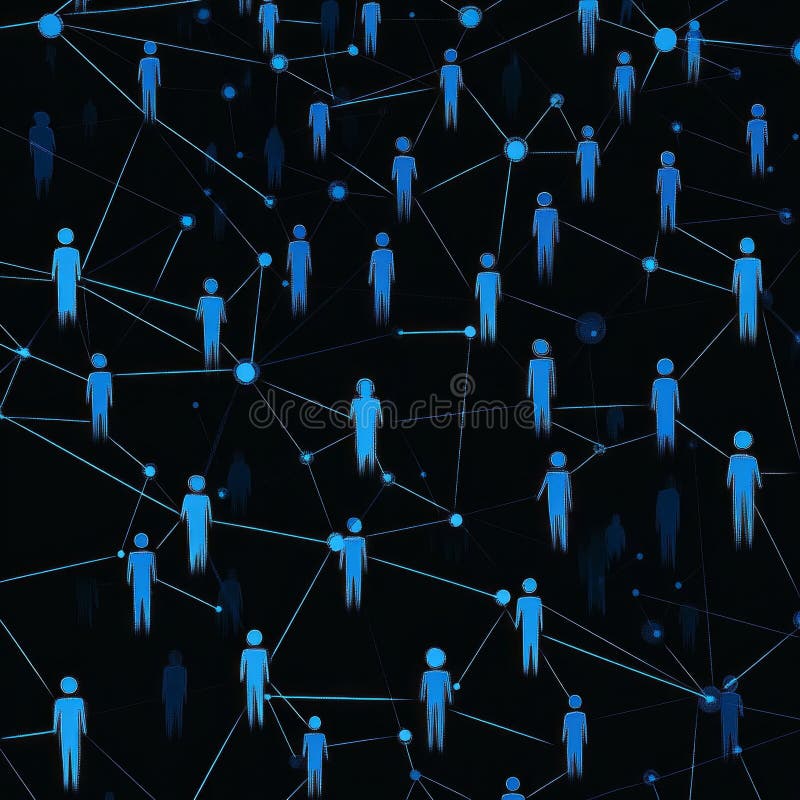 Digital Network of Connected Figures in Abstract Representation Stock ...