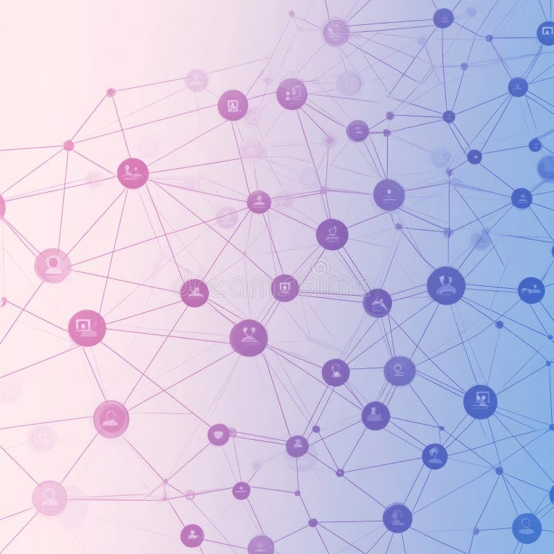 Digital Network Connected Nodes Lines Gradient Colors Stock Photos ...