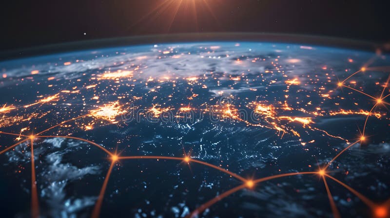 Digital Network Connected People Icons Representing Global ...