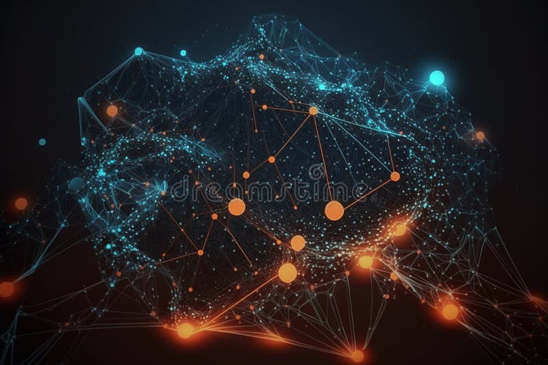 Digital Network Connection Abstract Connection Of Dots And Lines Technology Background