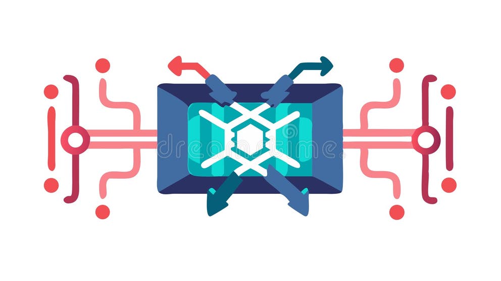 Digital Network Connection Abstract Tech Data Flow Vector Design Generative Ai Stock Vector