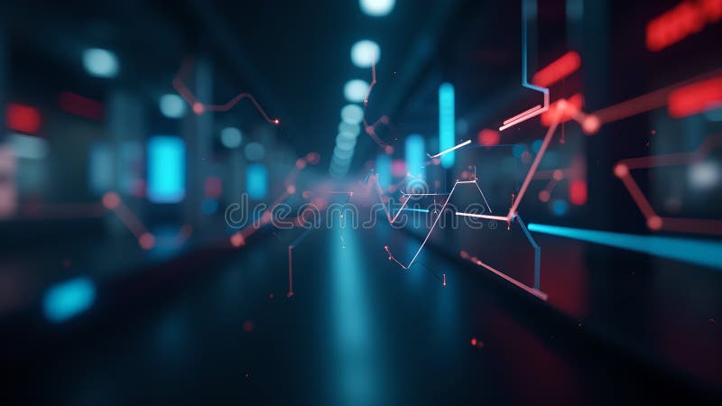 Digital Network Connection Abstract Visualization Stock Illustration ...