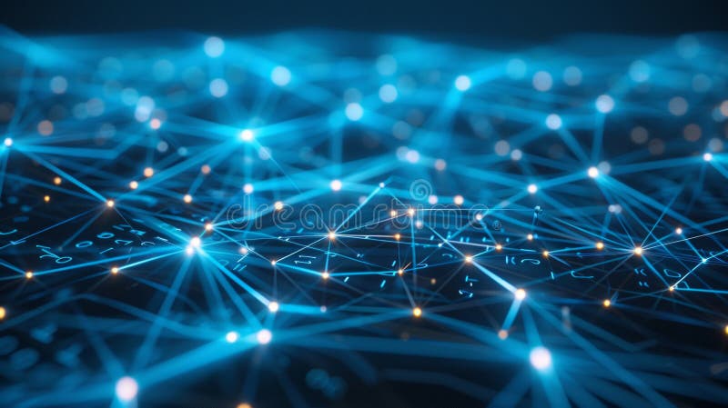 Digital Network Connection Lines Data Flow Hi Tech System Background Stock Illustration