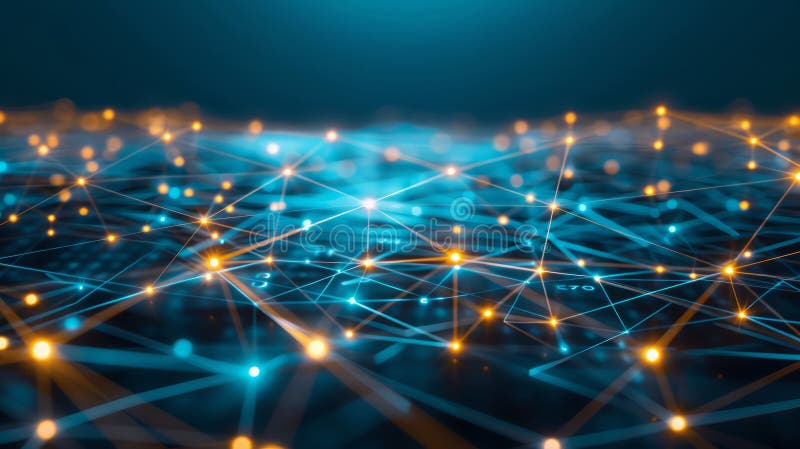 Digital Network Connection Plexus - Abstract Technology Background Stock Illustration ...