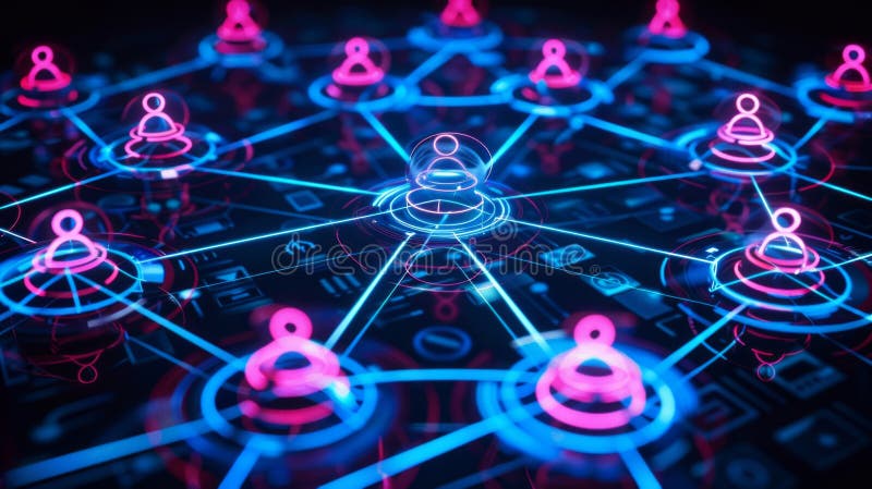 Digital Network Connection, Social Media Technology Concept Stock ...