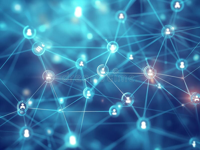 Digital Network Icons Floating Above Hands Stock Photo - Image of ...