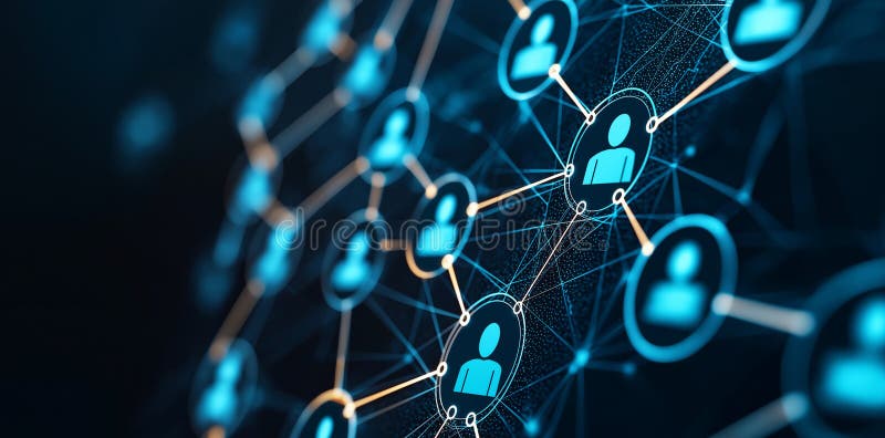 Digital Network Connections Create Vibrant Abstract Background ...