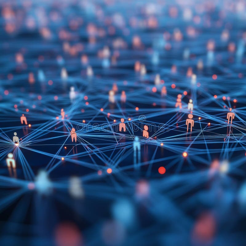 Digital Network Connections Depicting Human Connectivity in Abstract ...