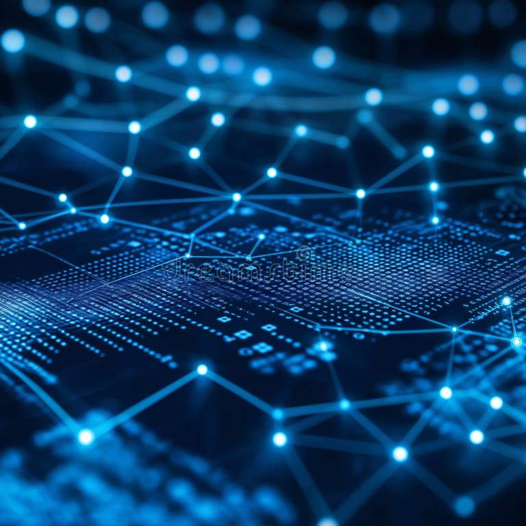 Digital Network Connections Displaying Futuristic Technology and Data ...
