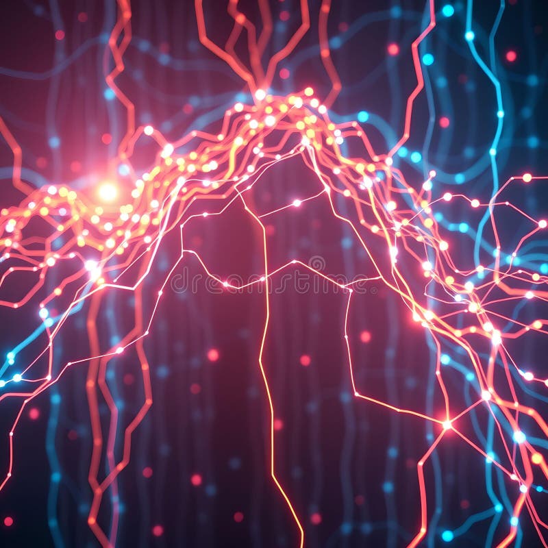 Digital Network Connections: Futuristic Technology Grid Stock ...