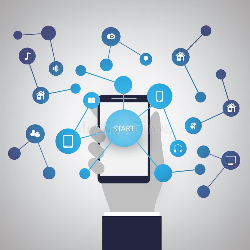 Nternet of Things, Cloud Computing Design Concept with Icons Stock ...