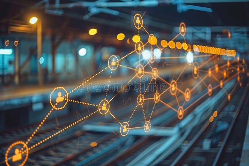 Digital Network Connections in Urban Transportation Concept Stock Image ...
