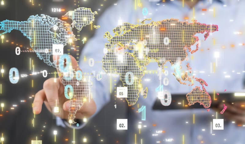 A Digital Network and Data Concept World Stock Photo - Image of earth ...