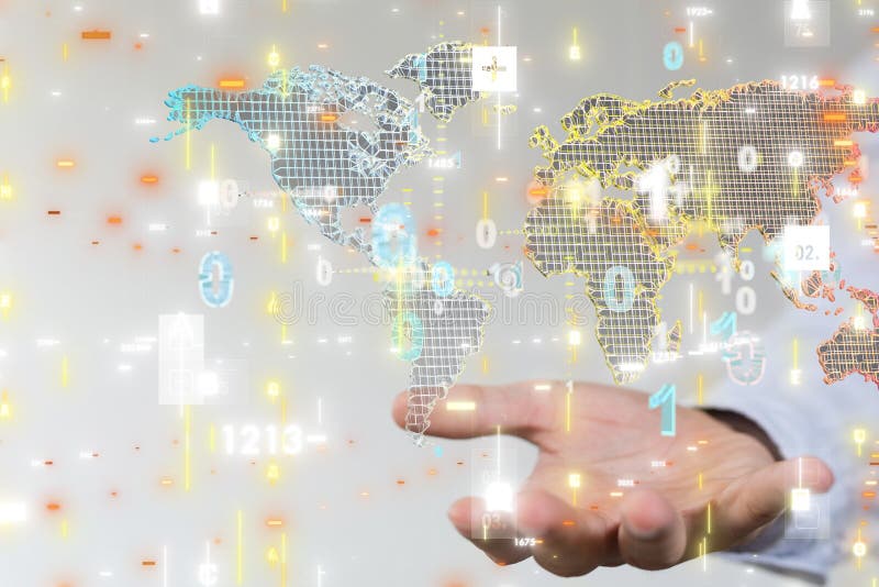 A Digital Network and Data Concept World Stock Image - Image of ...