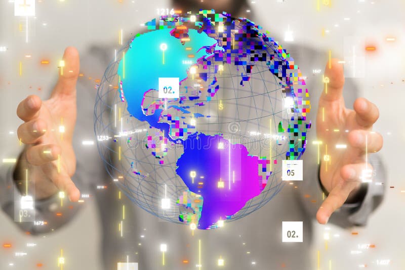 A Digital Network and Data Concept World Stock Image - Image of ...