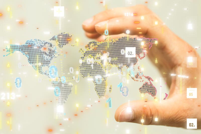 A Digital Network and Data Concept World Stock Photo - Image of glow ...