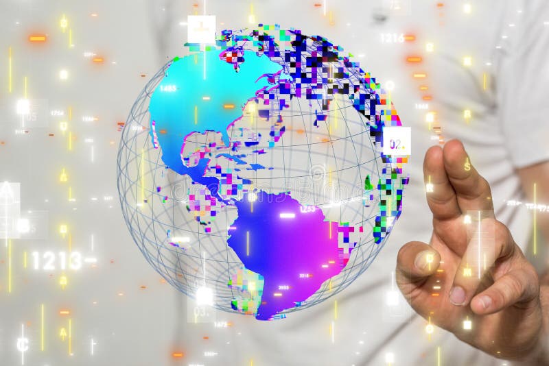 A Digital Network and Data Concept World Stock Image - Image of ...