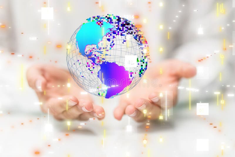 A Digital Network and Data Concept World Stock Photo - Image of world ...
