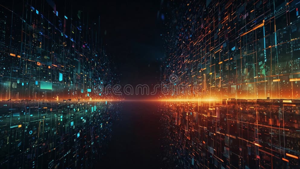 A Digital Network of Data and Information, Flowing through a Virtual World, Creating a Complex ...