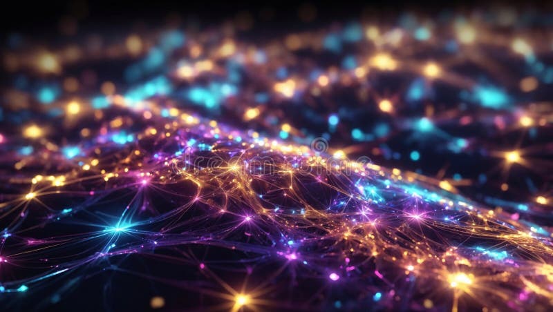 A Digital Network of Data and Information, Flowing through a Virtual World. Stock Illustration ...