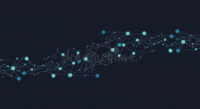 A Digital Network Design Shows Interconnected Nodes Represented by ...
