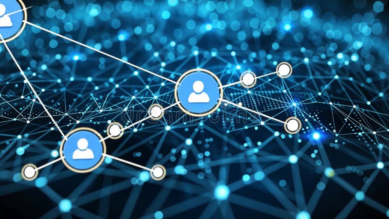 User Connections Illustrated through a Digital Network with Glowing ...