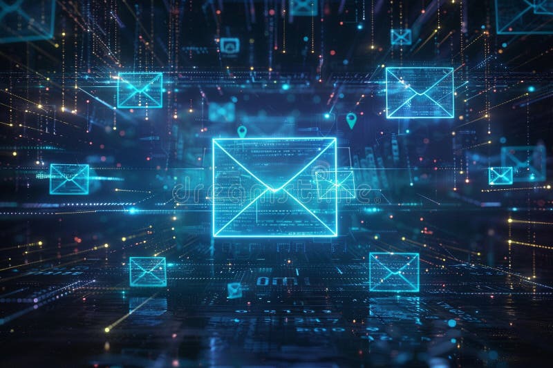 Digital Network of Email Communication Stock Illustration ...