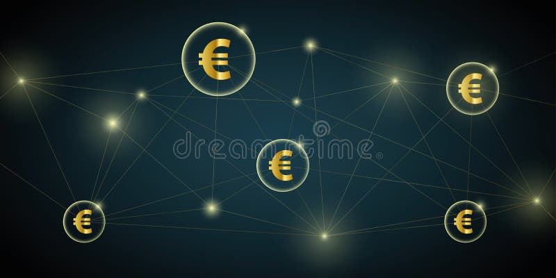 Digital Network Euro Transaction Background Stock Vector - Illustration ...