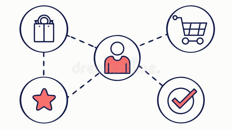 Digital Network Flow: E-commerce and User Journey Icons, Vector Design Generative AI Stock ...