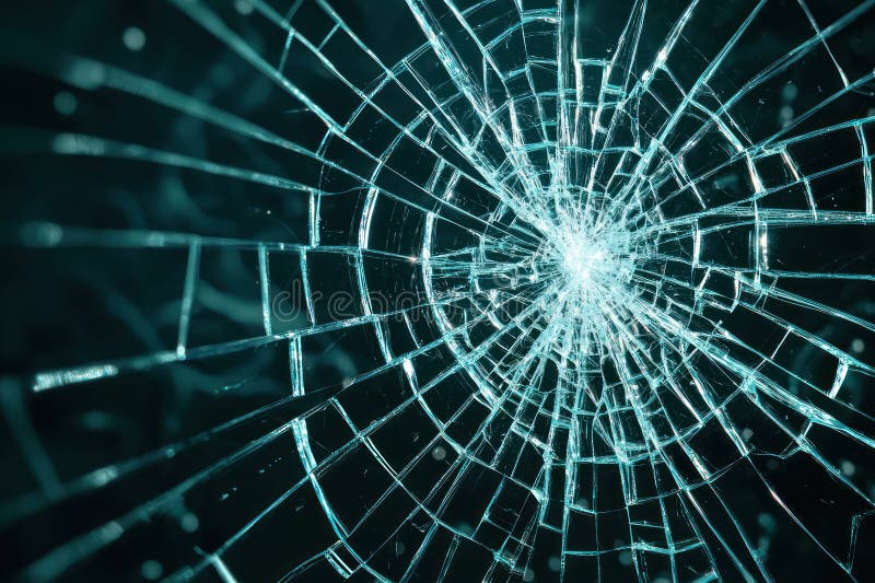 Digital Network with Fractured Glass Effect Representing Data Privacy ...