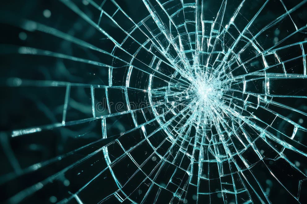 Digital Network with Fractured Glass Effect Representing Data Privacy ...