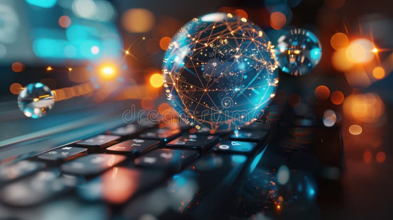 The Digital Network Globe.AI Generated Image Stock Image - Image of connection, global: 382763051