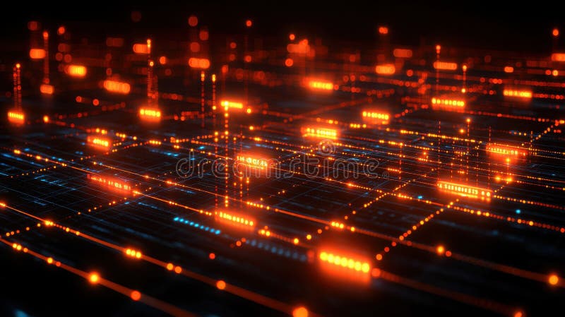 Digital Network Glow stock image. Image of intelligence - 365584517