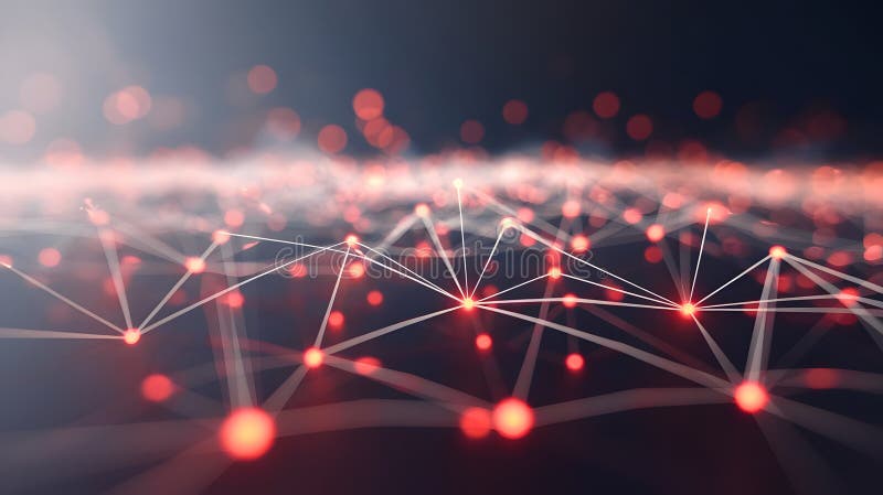 A Digital Network with Glowing Nodes and Connecting Lines. Stock ...