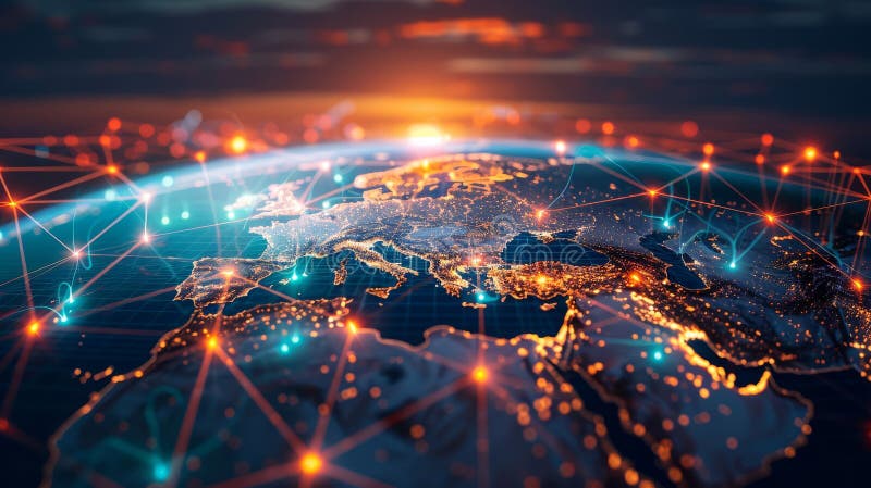 Digital Network Glows, Depicting the Interconnectedness of the World ...