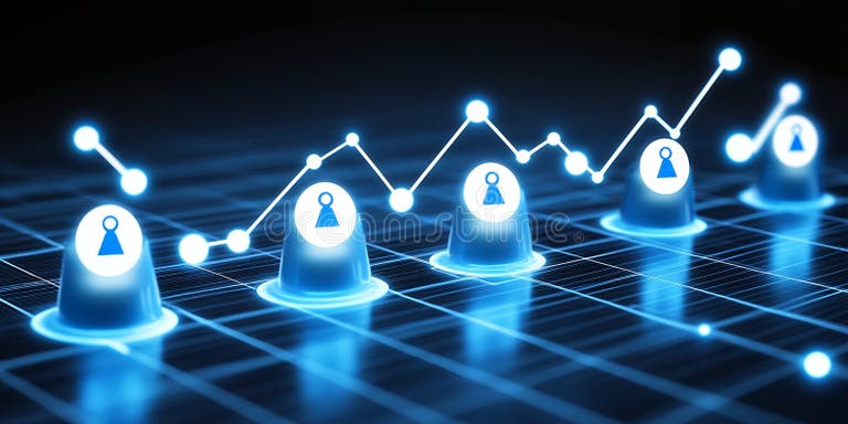 Digital Network Growth Showing Increasing User Base Business Analytics ...