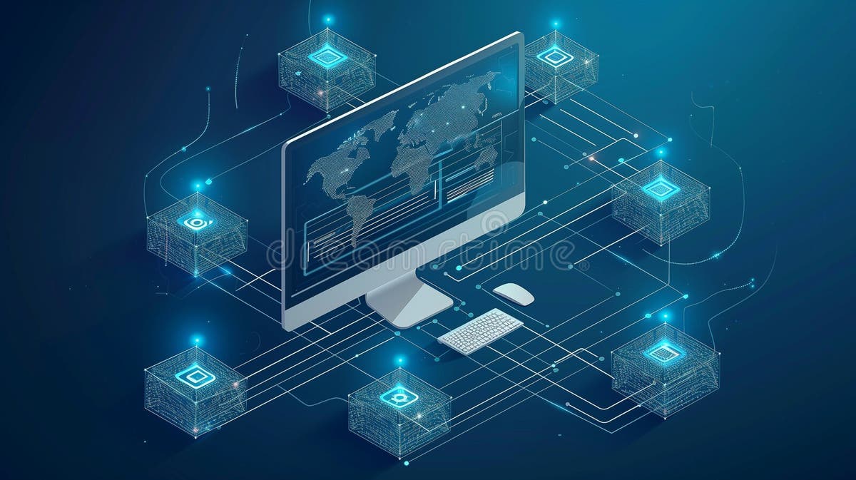 Computer Network Nodes Stock Illustrations – 3,233 Computer Network ...