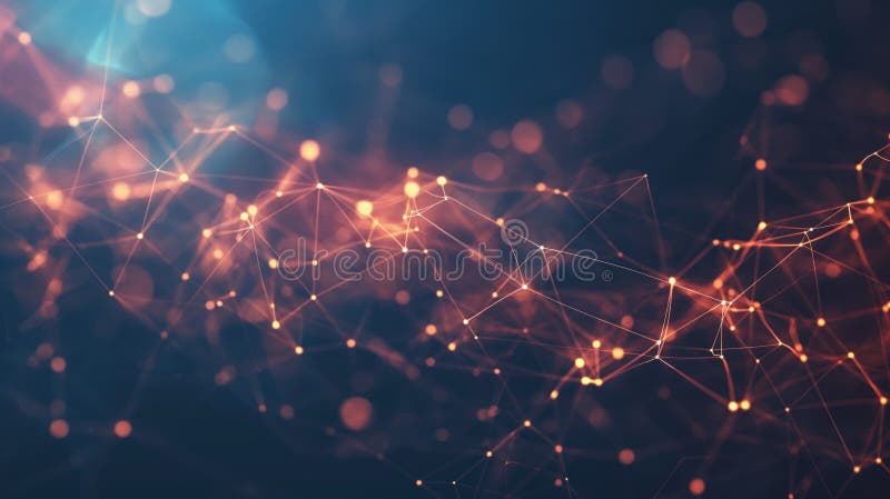 Digital Network Illustration Composed of Numerous Lines and Dots ...