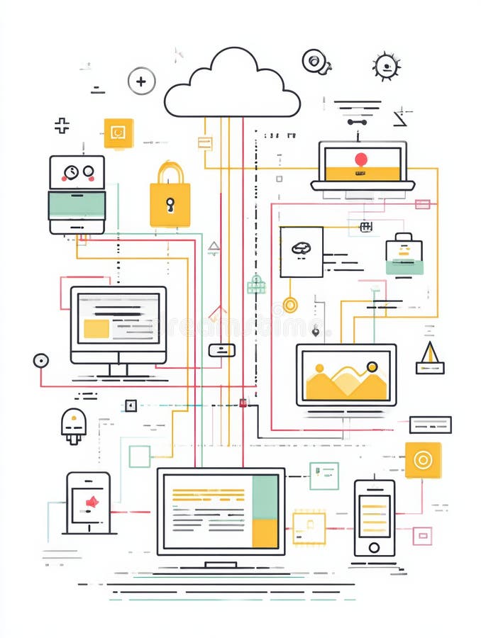 460 Digital Cloud Computing Network Connected Devices Data Technology Stock Photos - Free ...
