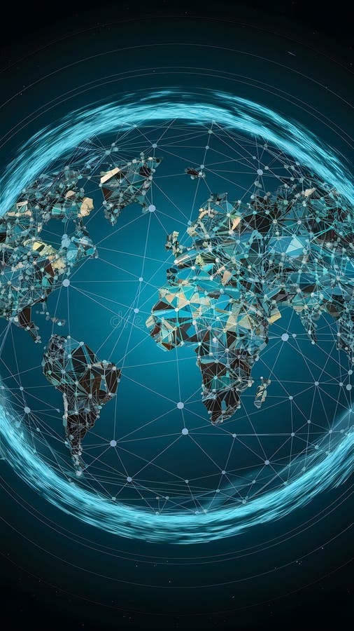 Digital Network Illustration World Connectivity Concept with Technology ... Digital Network Illustration World Connectivity Concept with Technology ...