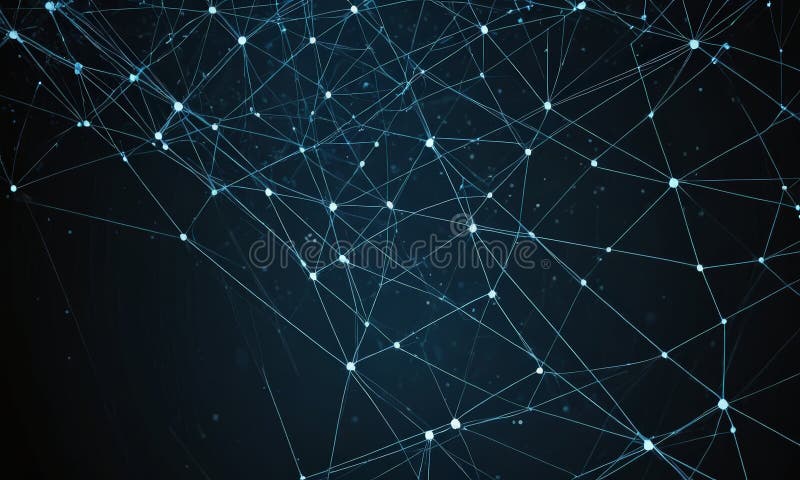 Digital Network Interconnected Lines and Dots, with Varying Line ...