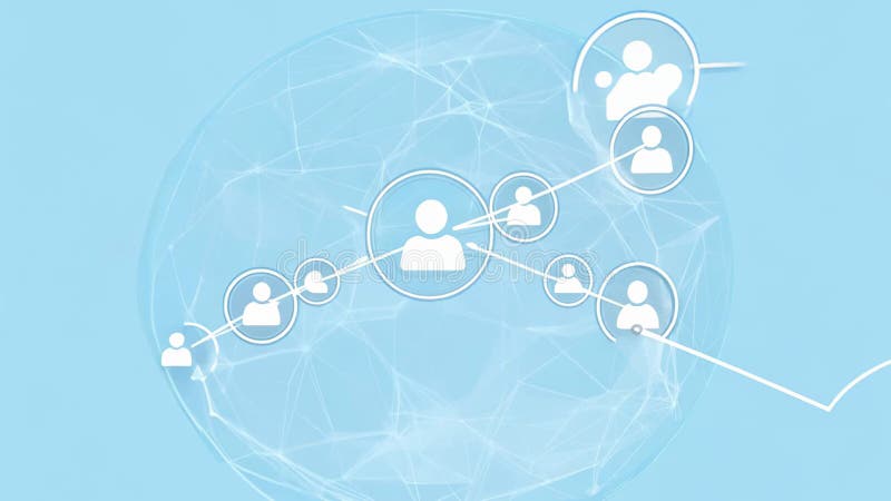 Digital Network with Light Blue Nodes and Lines Showing Global ...