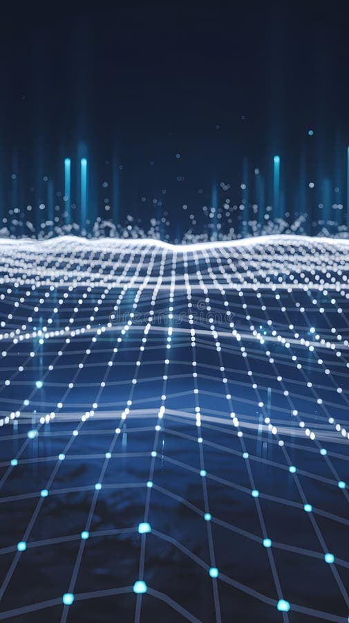 Digital Network Lines and Dots Connecting in Wave Pattern. Stock ...