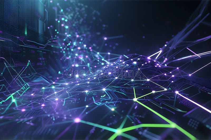 Digital Network Matrix Generative AI Stock Illustration - Illustration ...