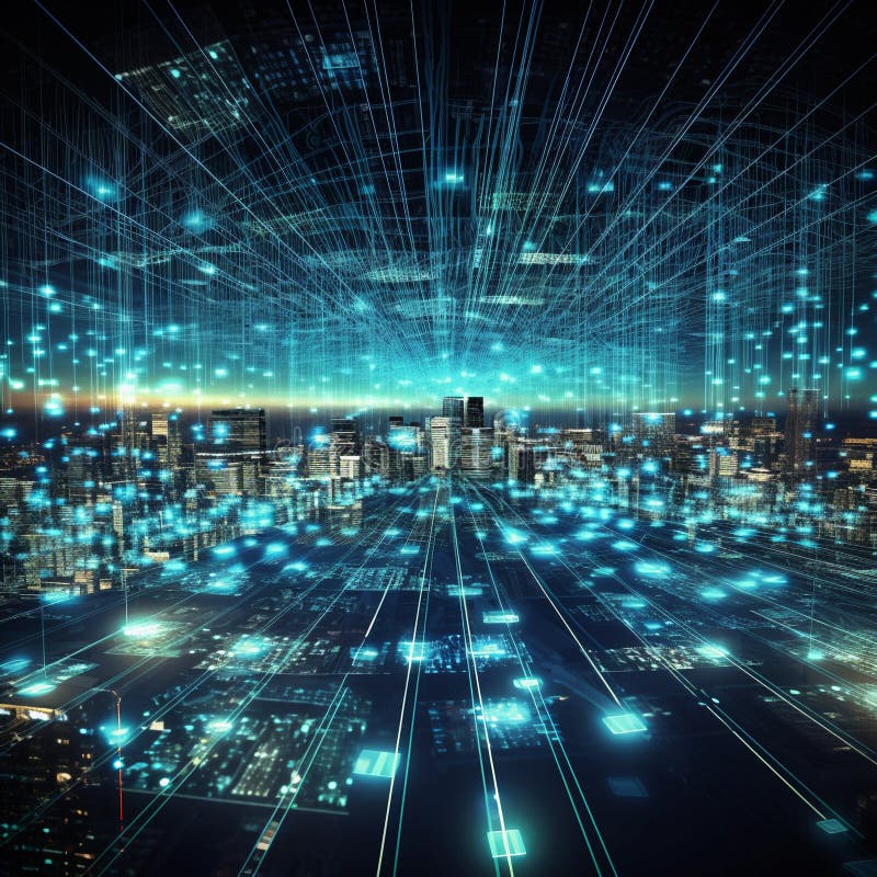 Digital network stock photo. Image of light, space, reflection - 276935768