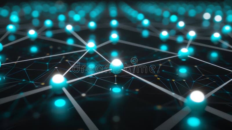 Digital Network Node Connections, Artificial Intelligence System, Abstract Data Structure ...