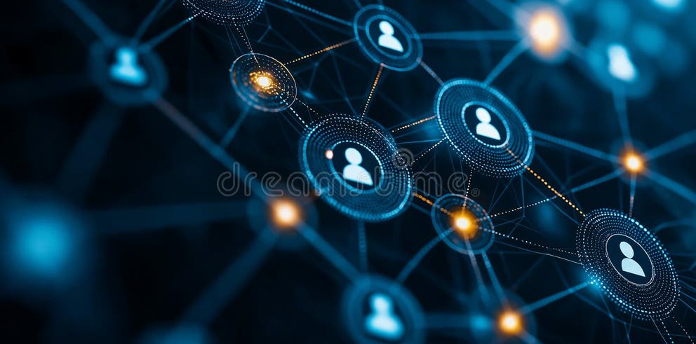 Digital Network Social Connections Abstract Background Technology ...