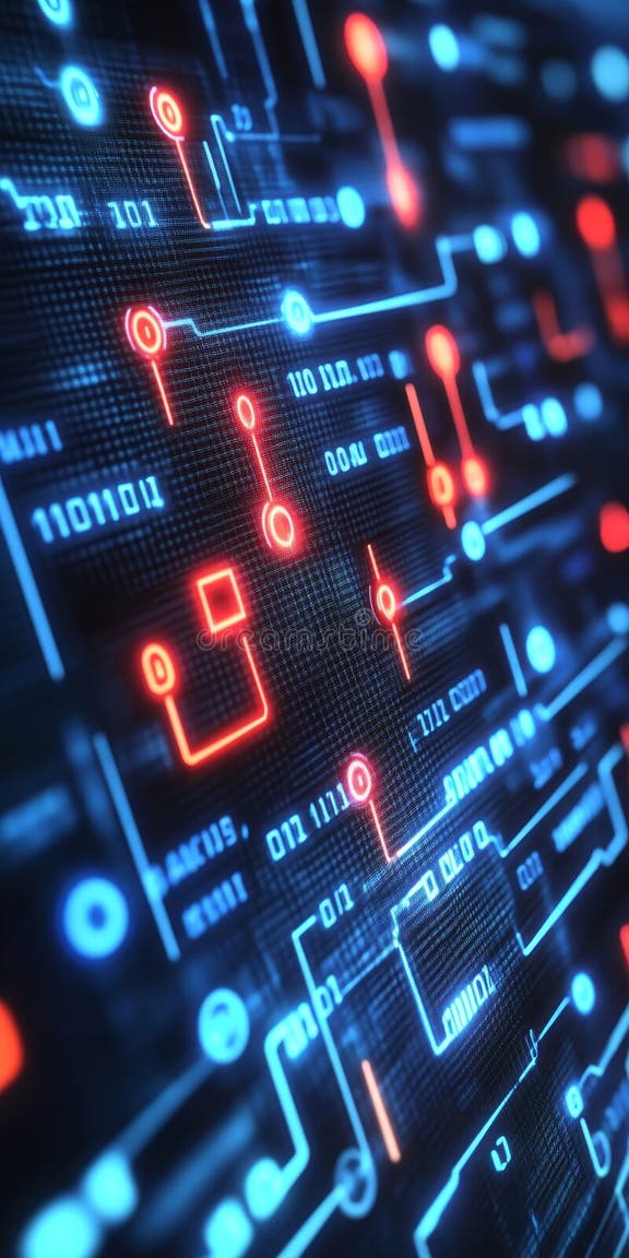 Digital Network Structure. Abstract Binary Code with Numbers Stock Illustration - Illustration ...